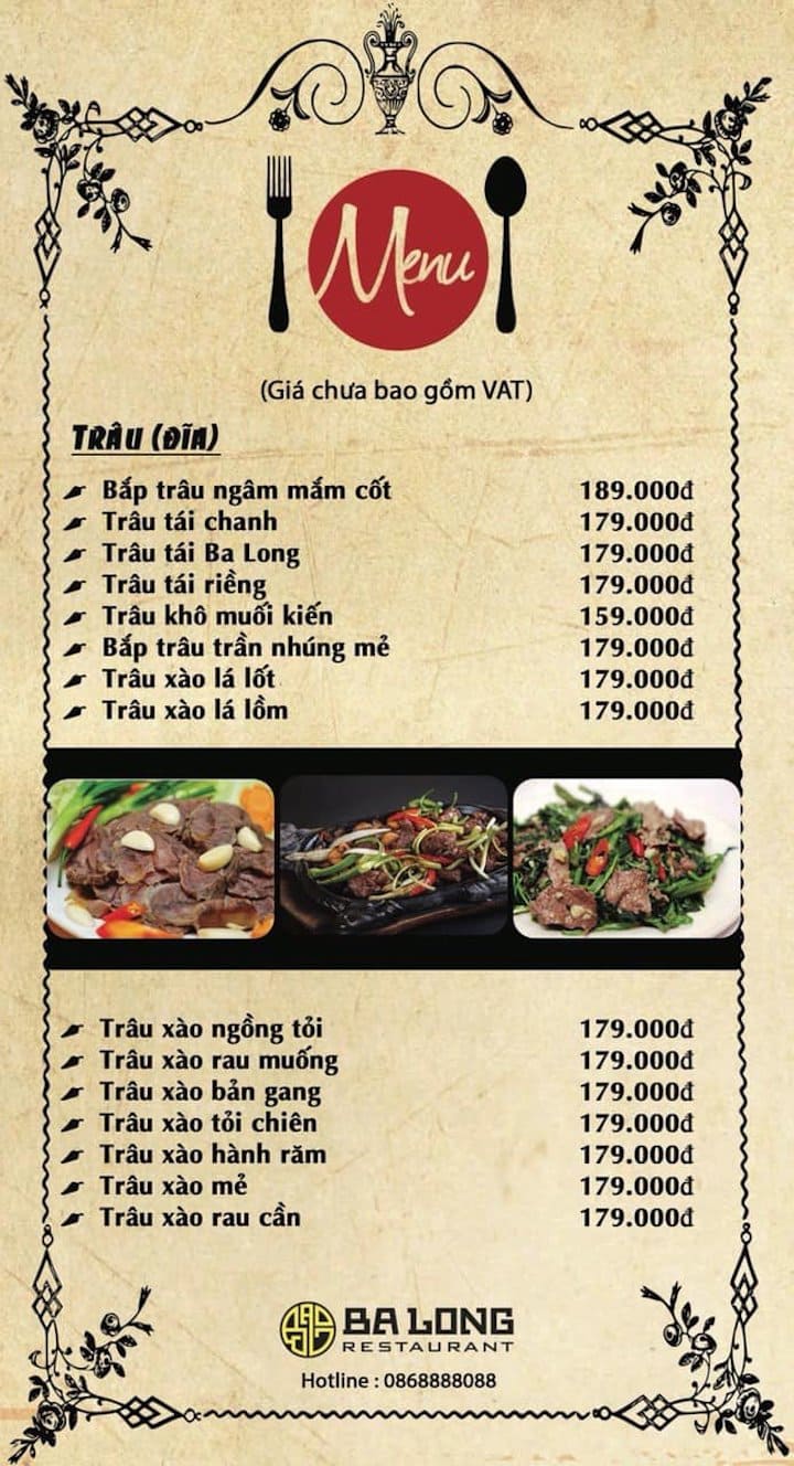 Nhà hàng Ba Long - Hà Nội