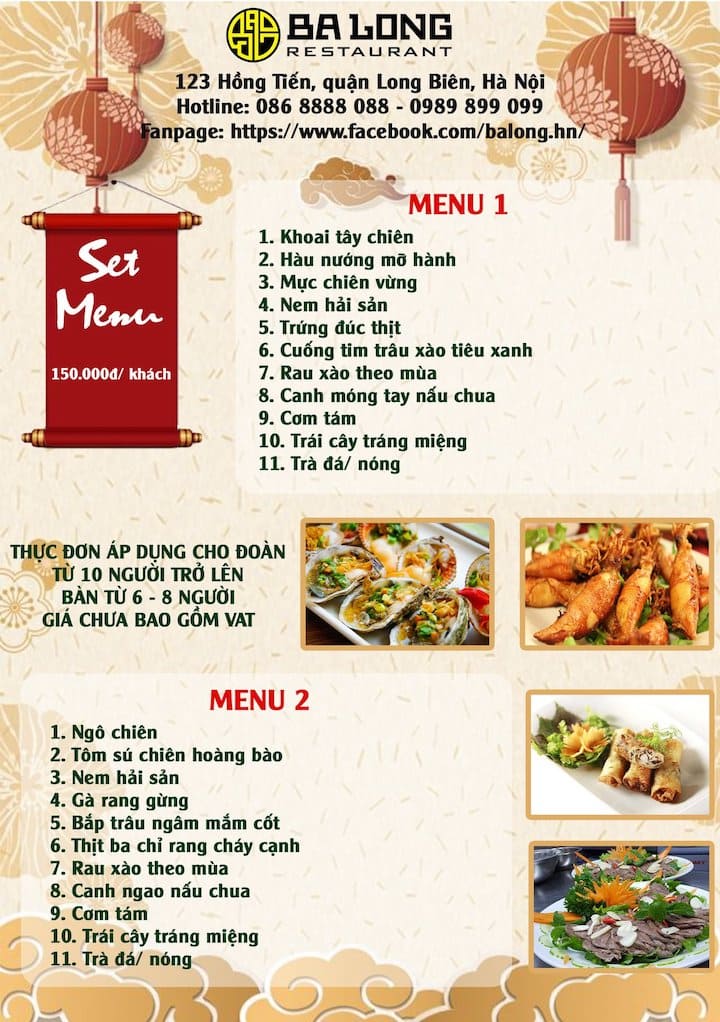 Nhà hàng Ba Long - Hà Nội